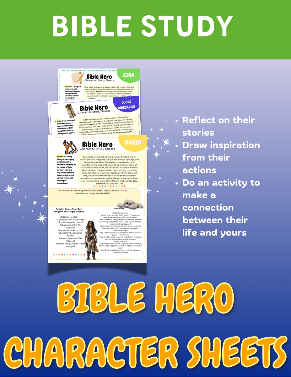 Bible Hero Character Study Sheets - Men – Imagery Matters